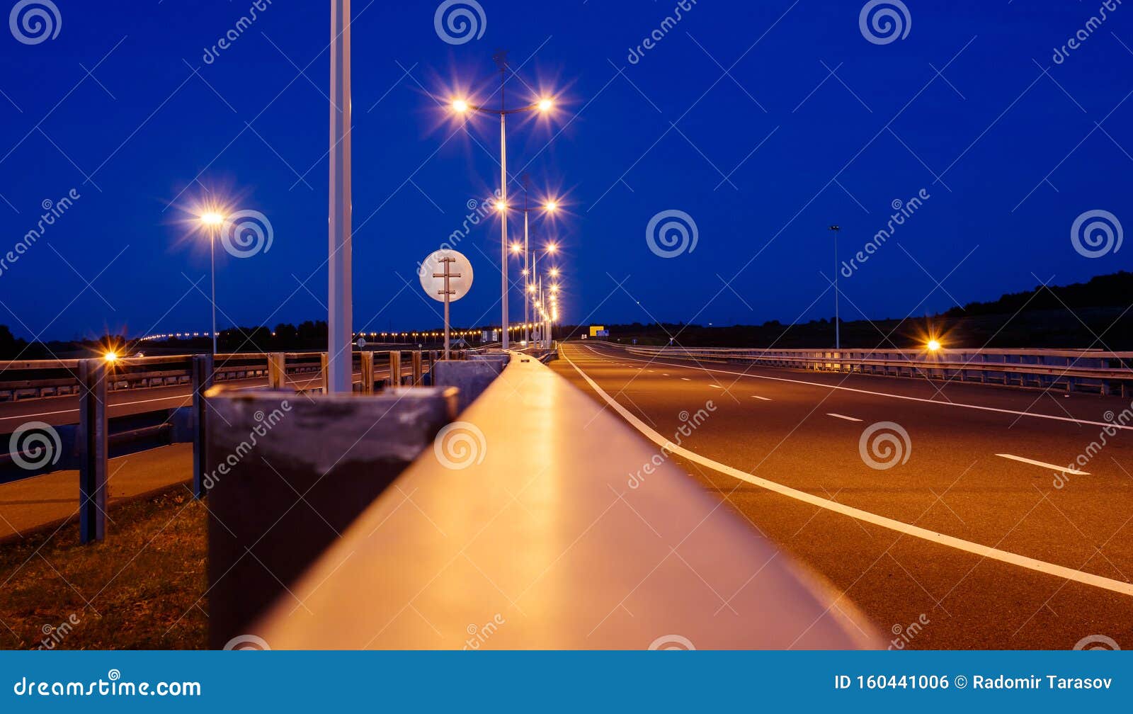 New highway at night stock photo. Image of infrastructure - 160441006
