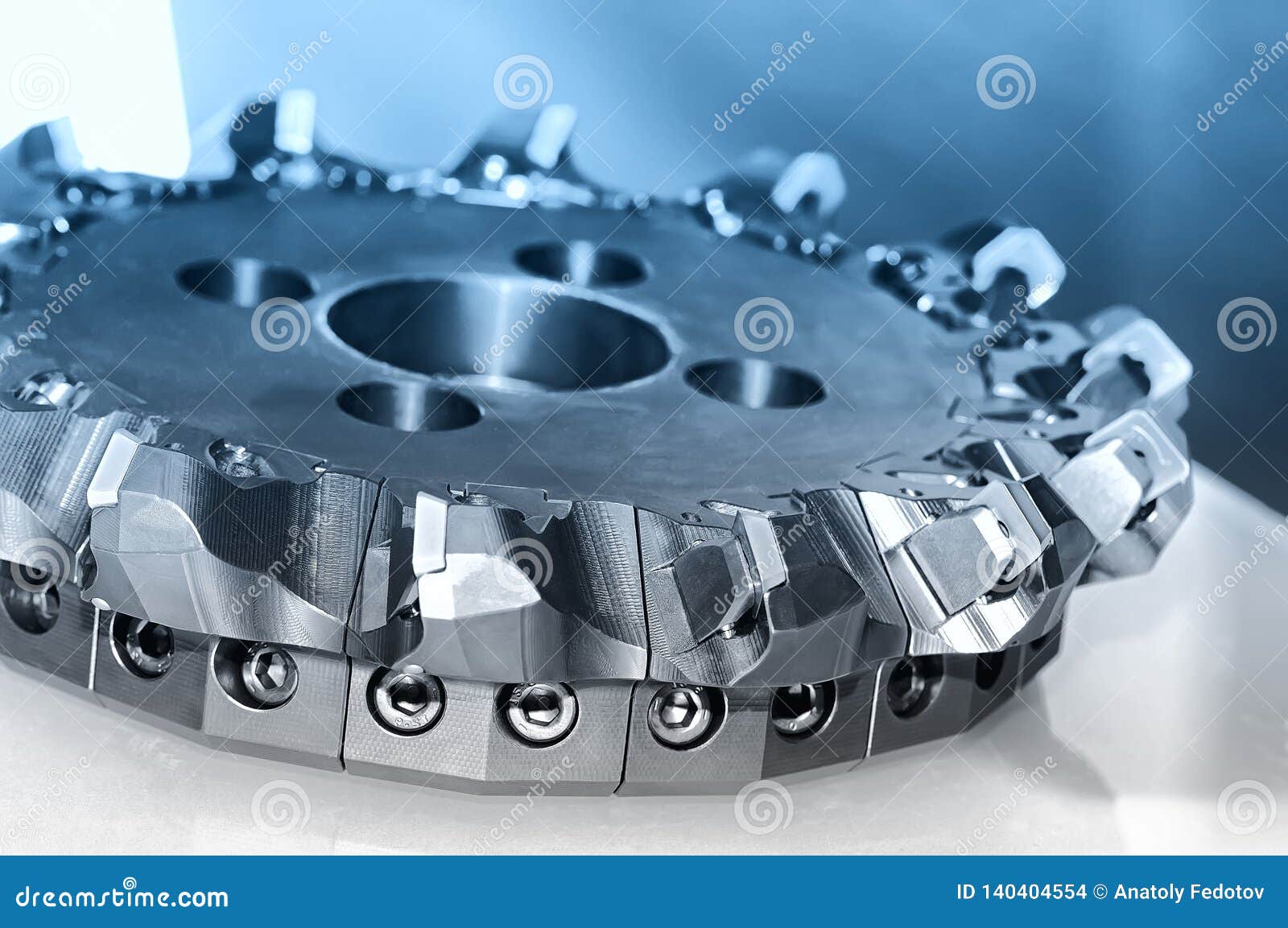 New Modern Industrial Mill. Close Up. Blue Toned Stock Photo - Image of ...