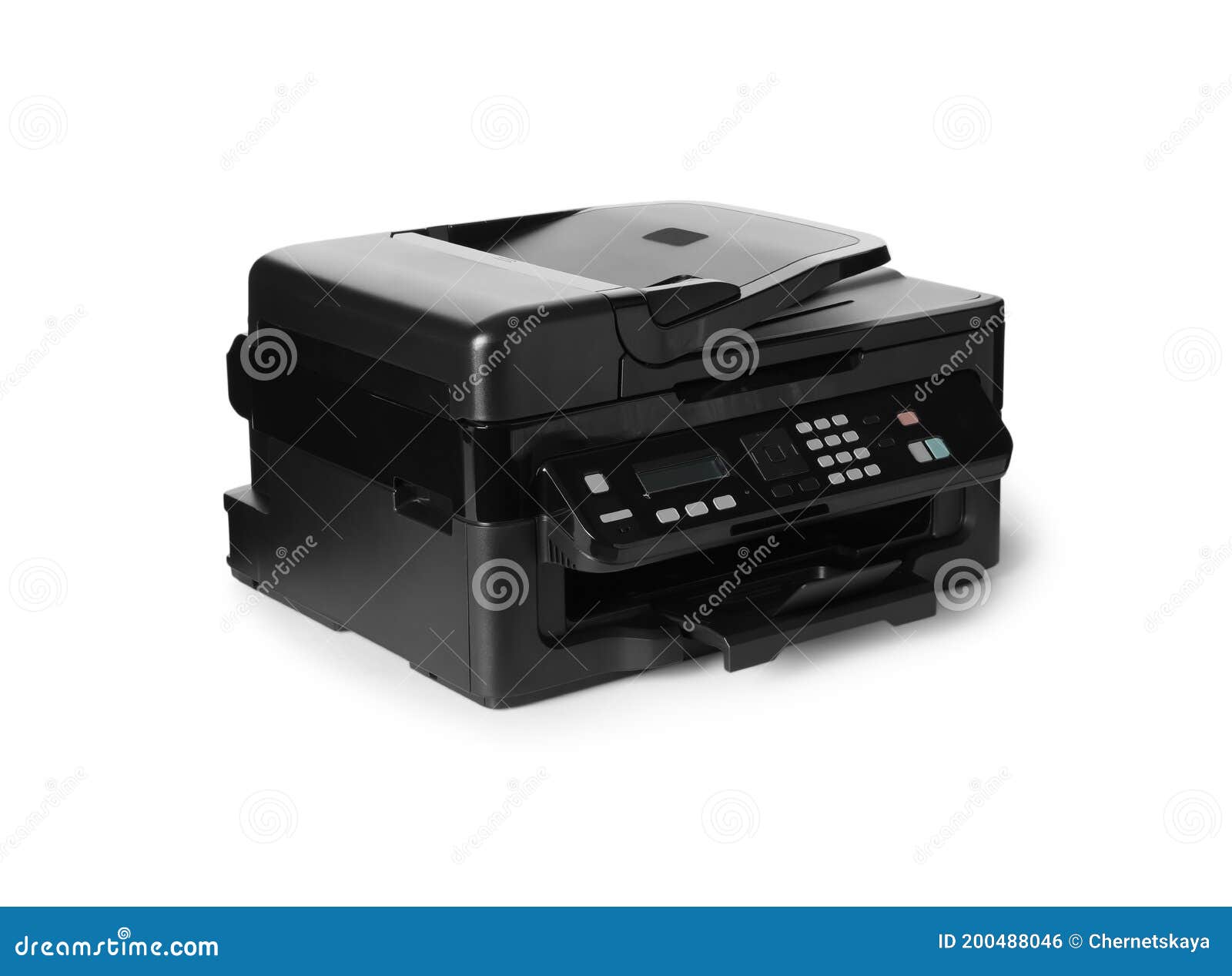 New Modern Multifunction Printer Isolated on White Stock Photo - Image ...