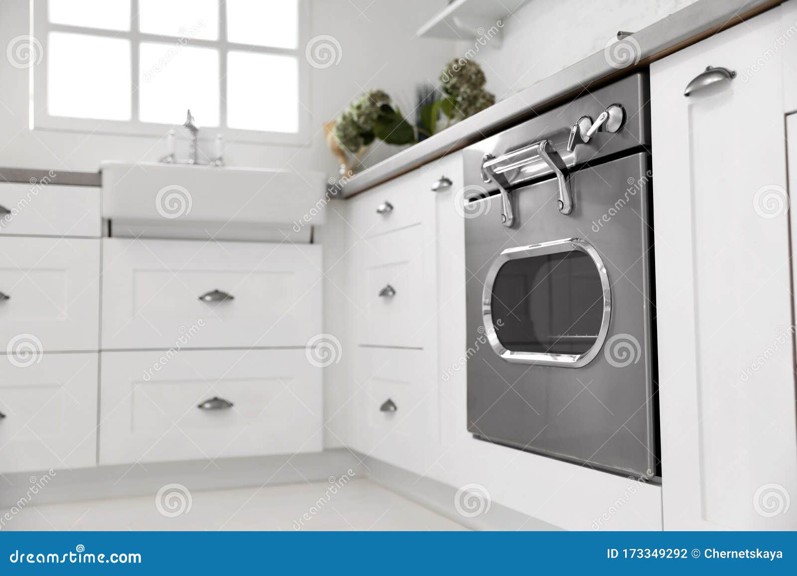 New Modern Oven in Kitchen. Cooking Appliance Stock Photo - Image of ...