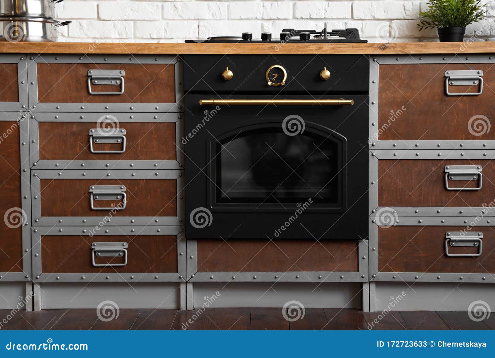 New Modern Oven in Kitchen. Cooking Appliance Stock Image - Image of ...