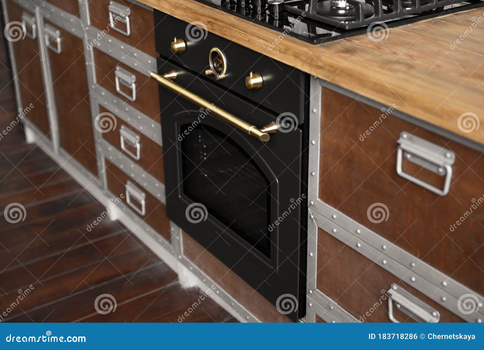 New Modern Oven in Kitchen. Cooking Appliance Stock Photo - Image of ...