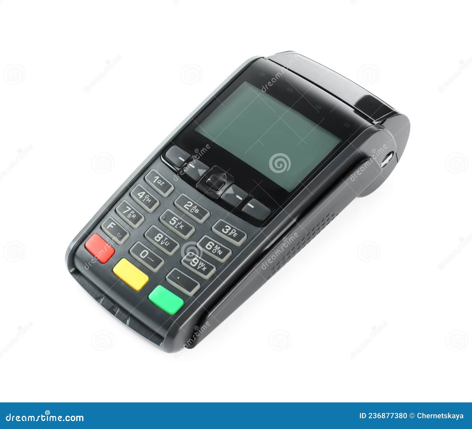 New Modern Payment Terminal Isolated on White Stock Photo - Image of ...