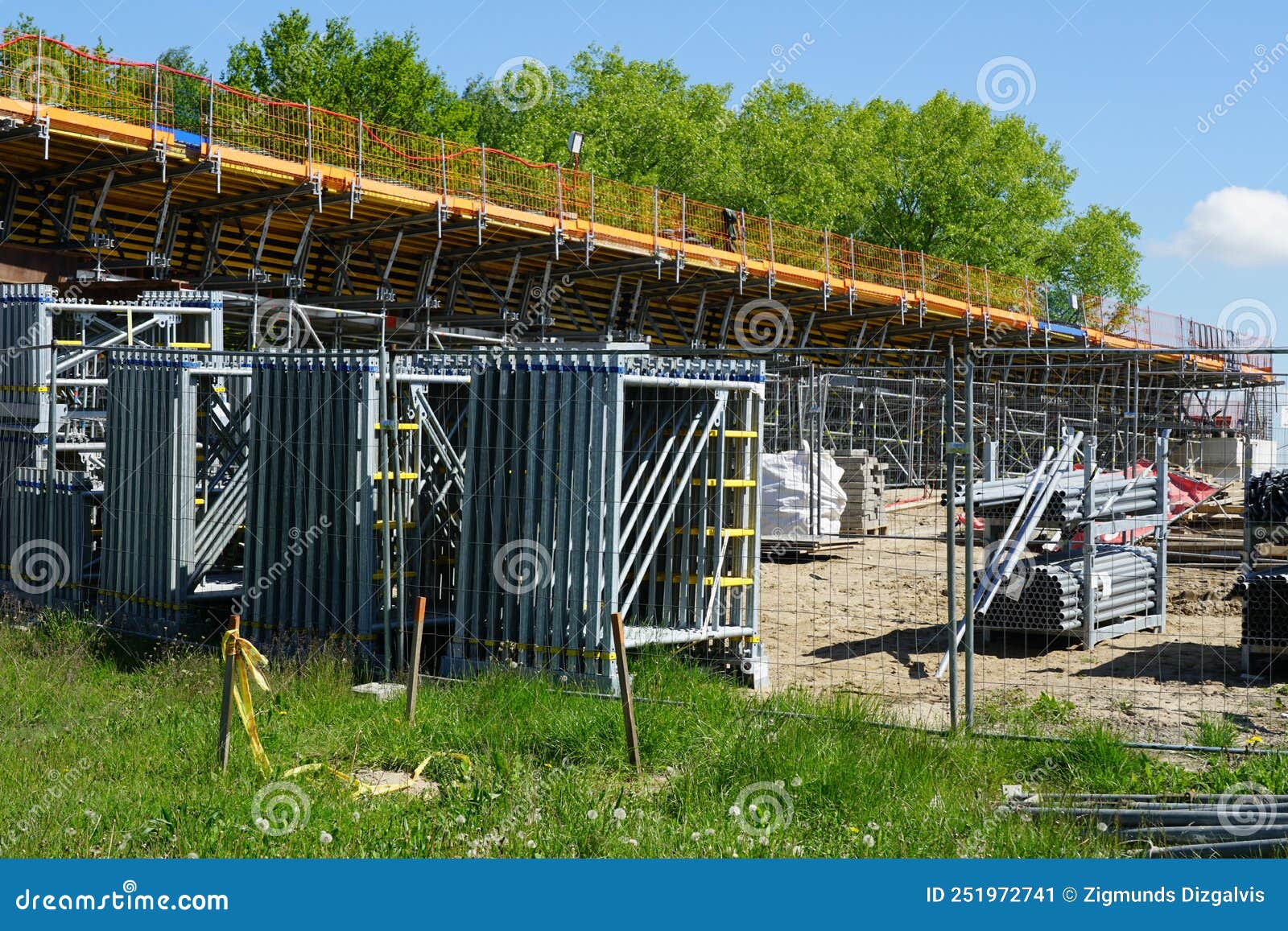 New Modern Road Overpass Bridge Construction Site with Lots of ...