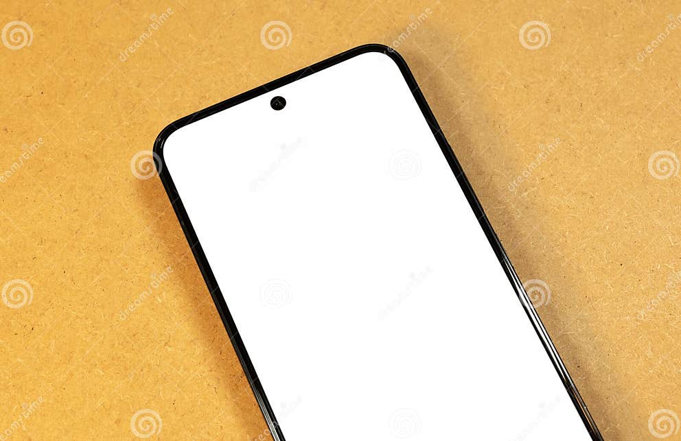 A New Modern Smartphone with Blank White Empty Screen Copy Space ...