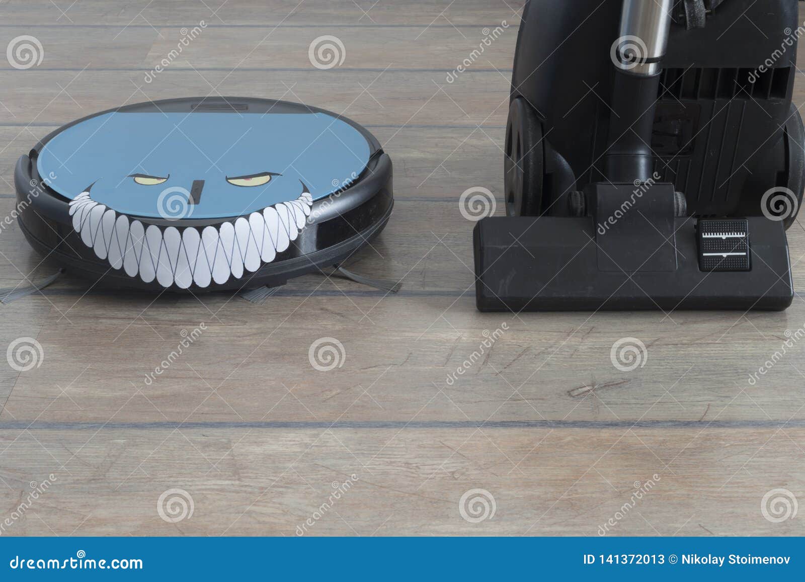 New and Modern Versus Old Vacuum Cleaners Concept Stock Image - Image ...