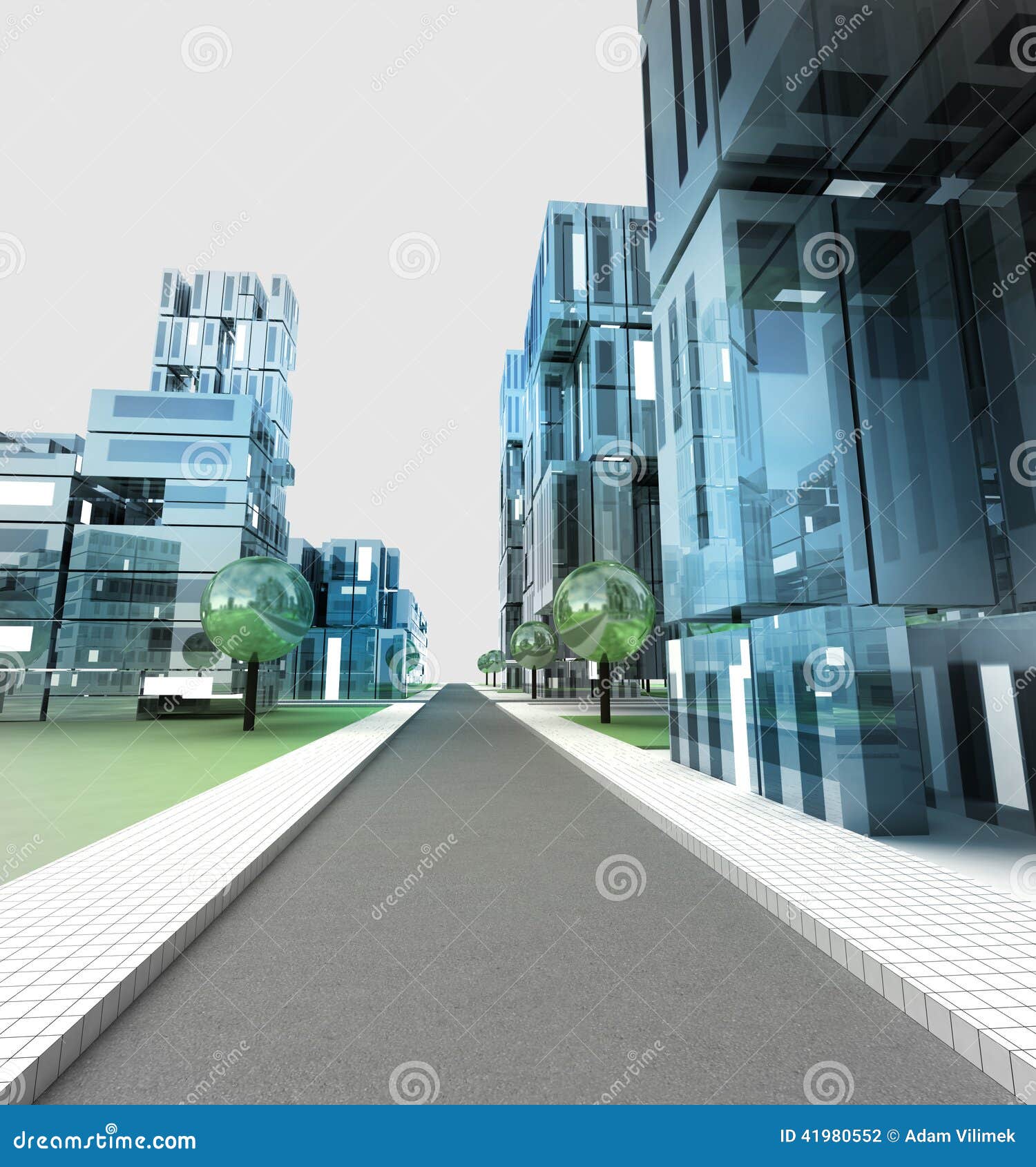 New Modern Visualization of City Street of Future Stock Illustration ...