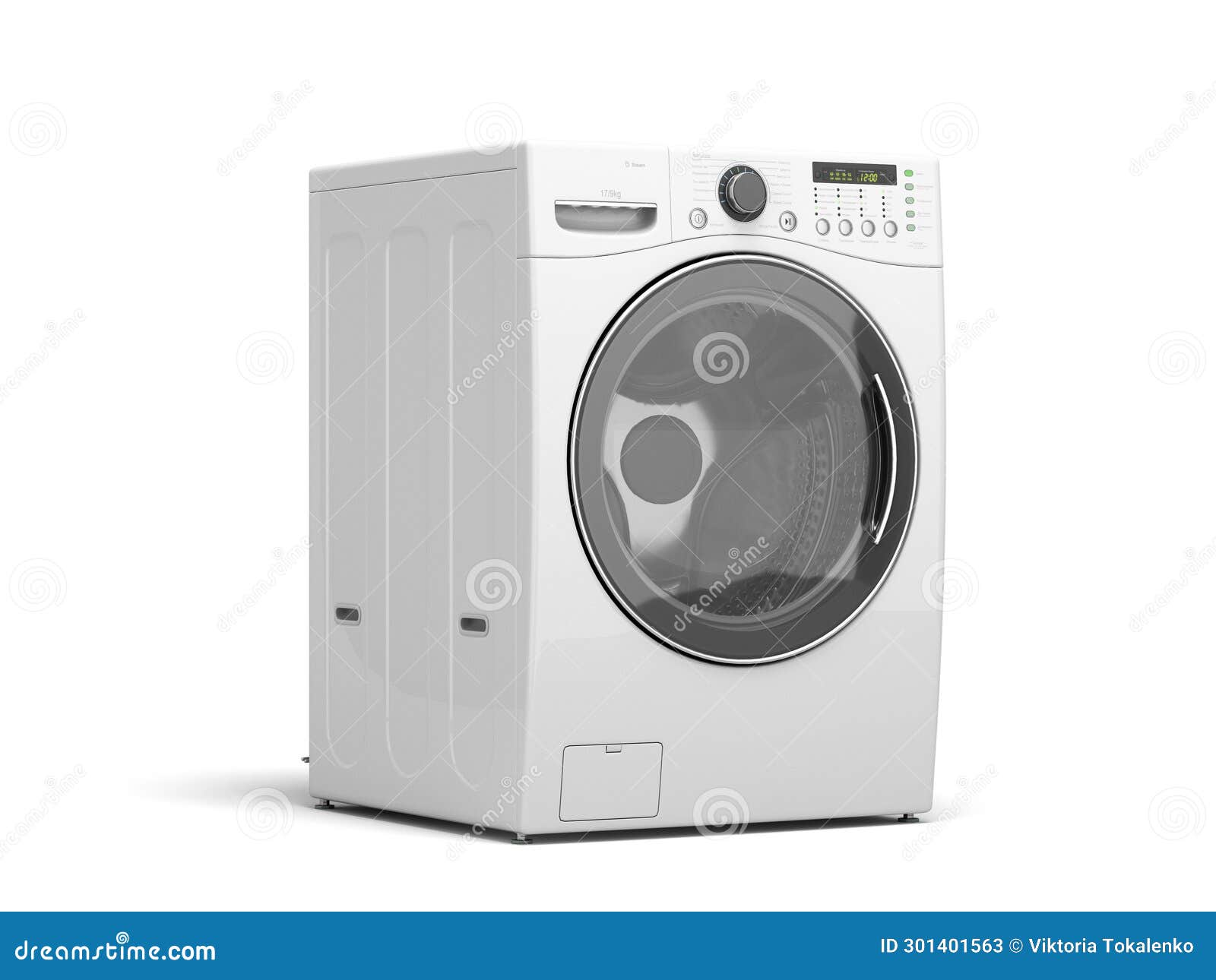 New Modern Washing Machine Perspective View 3d Render on White Stock ...