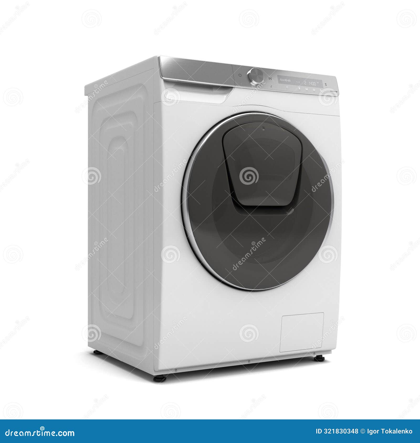 New Modern Washing Machine Perspective View 3D Render on White Stock ...