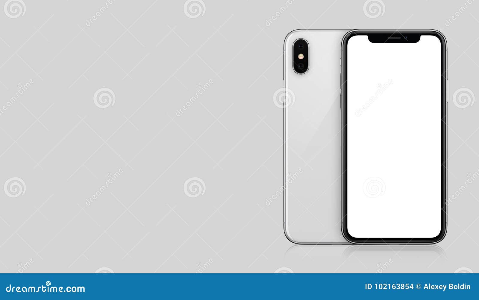 New Modern White Smartphone Similar To IPhone X Mockup Front and Back ...