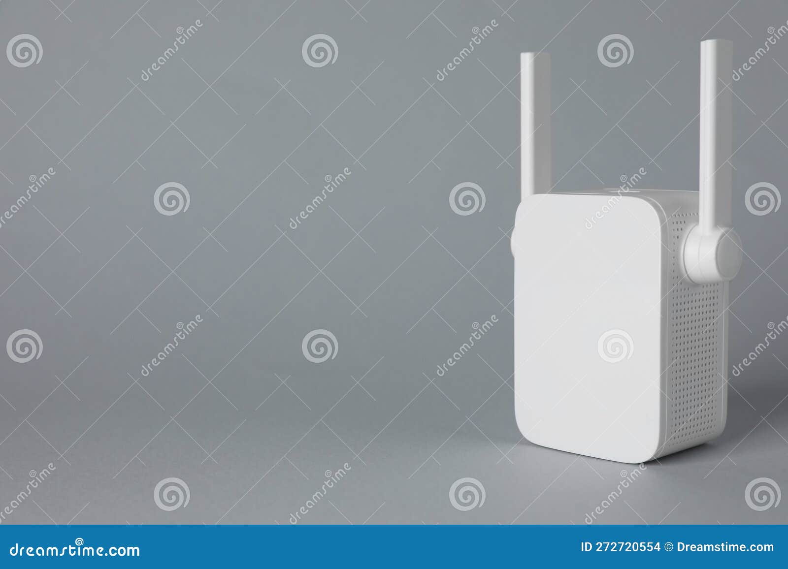 New Modern Wi-Fi Repeater on Light Gray Background, Space for Text ...