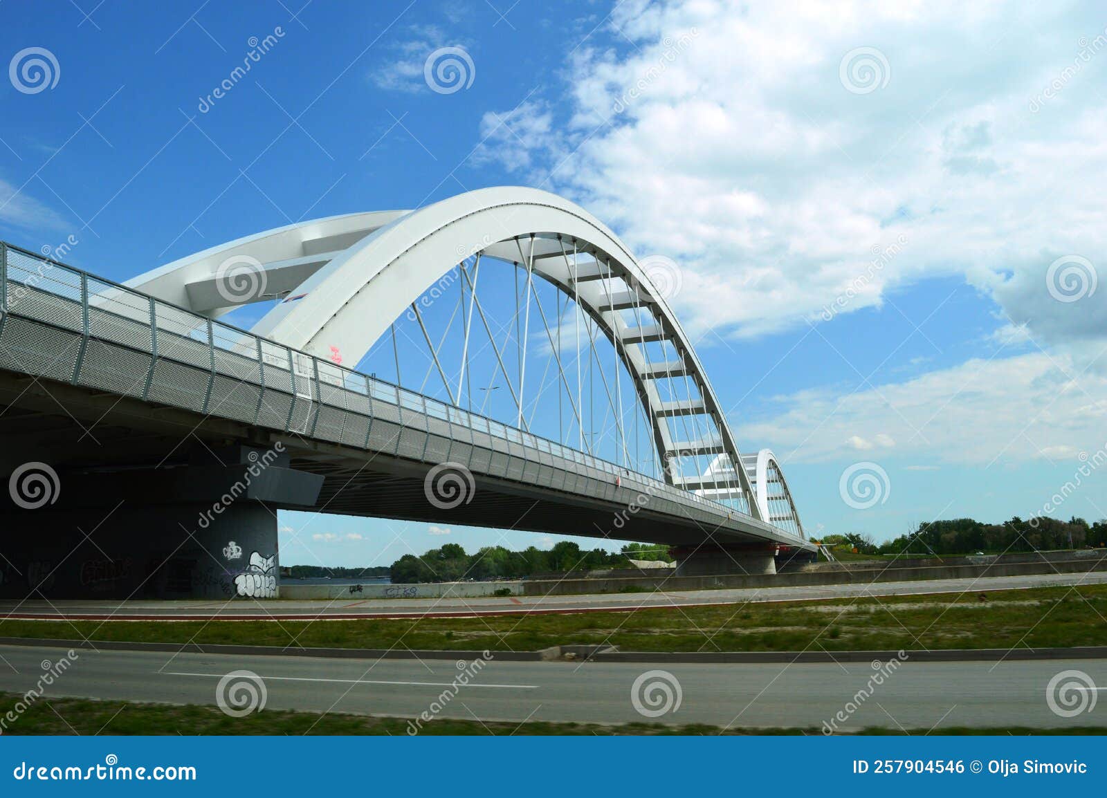 New modern wire bridge stock photo. Image of modern - 257904546