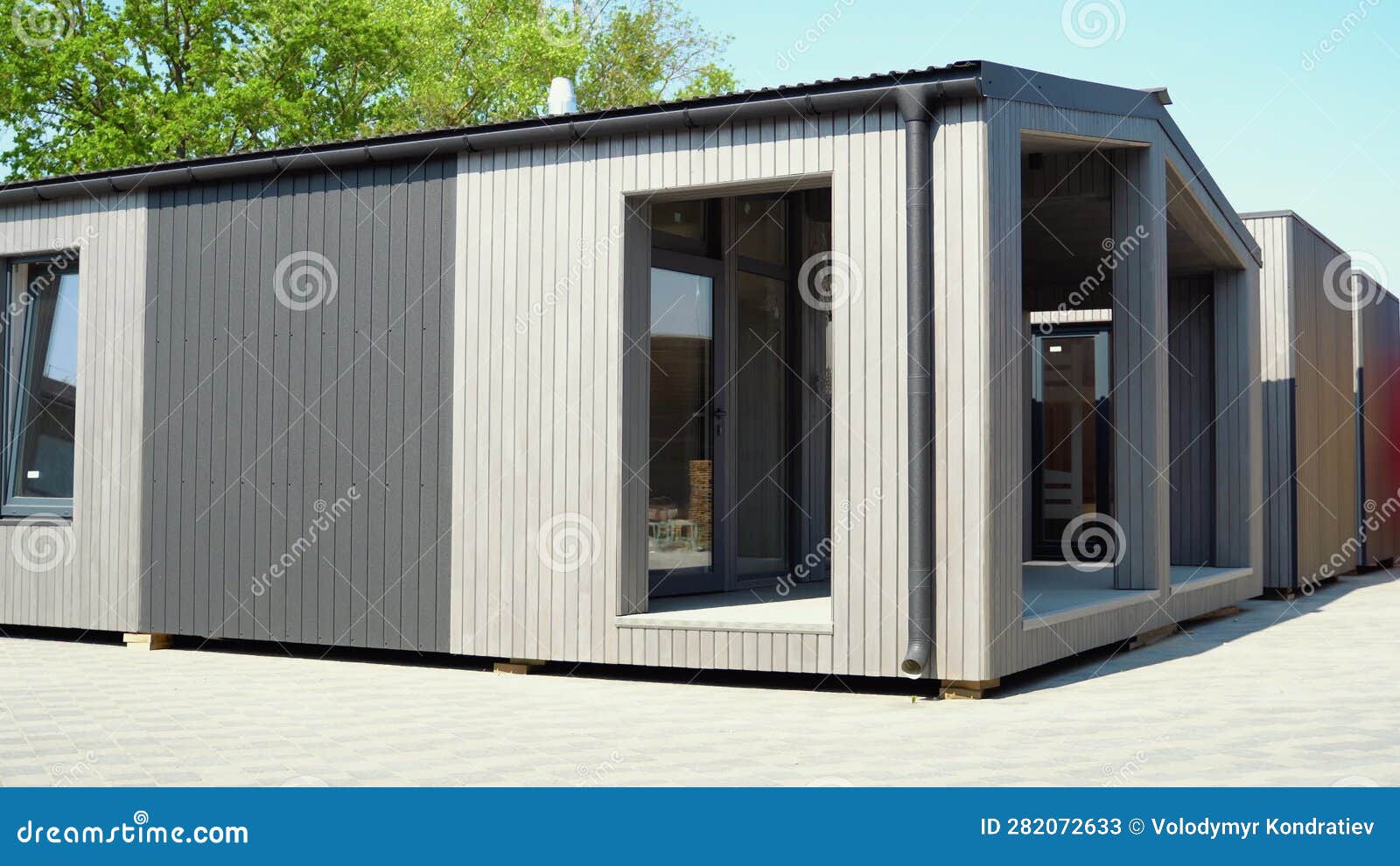 A New Modular House for a Small Office Stock Video - Video of wood ...