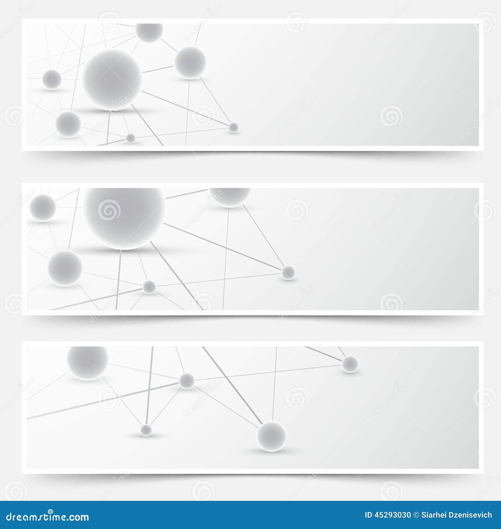 New Molecule Headers Footers Templates Set Stock Vector - Illustration ...