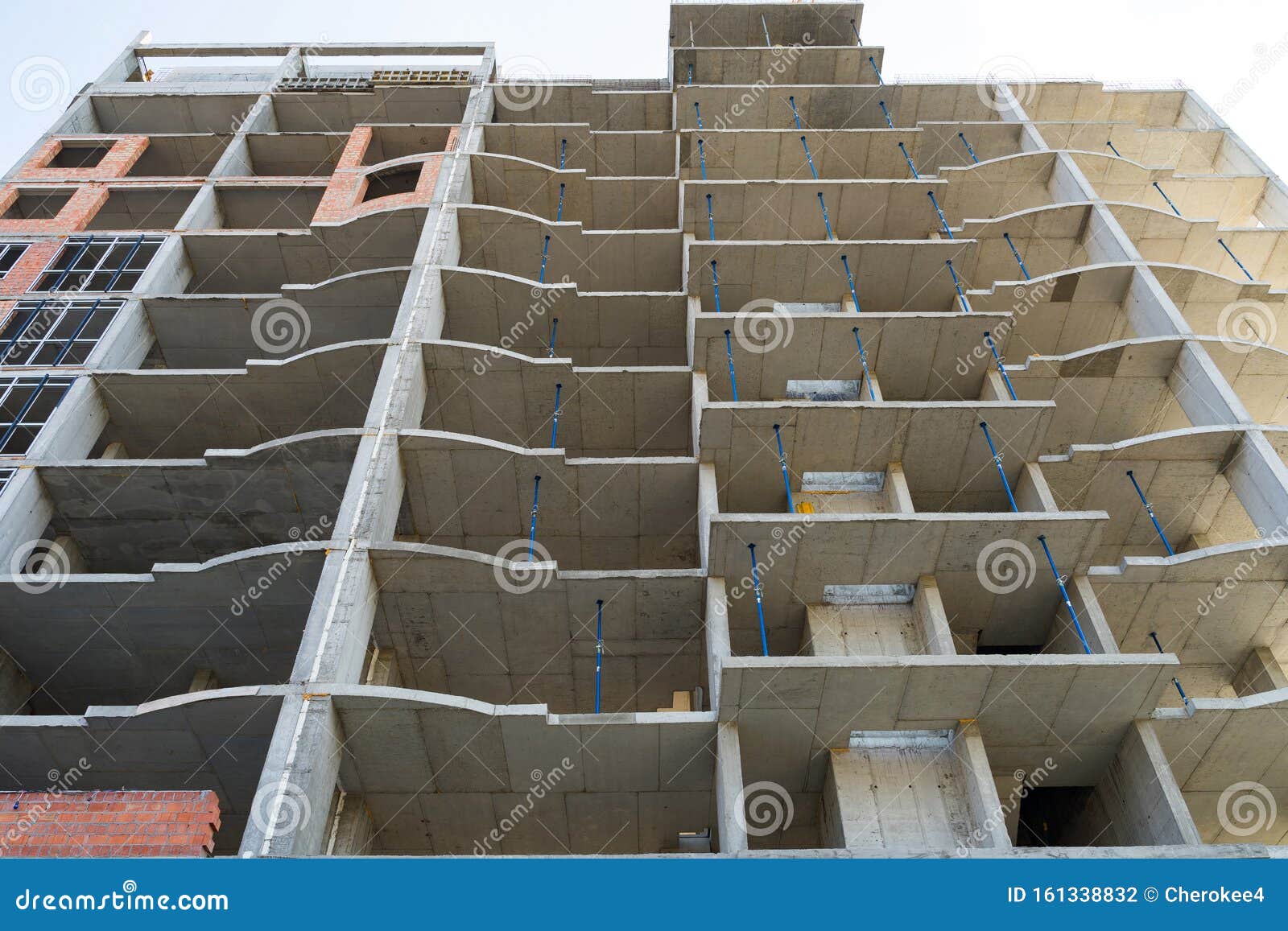 New Monolithic House Under Construction, Building Framework. Stock ...