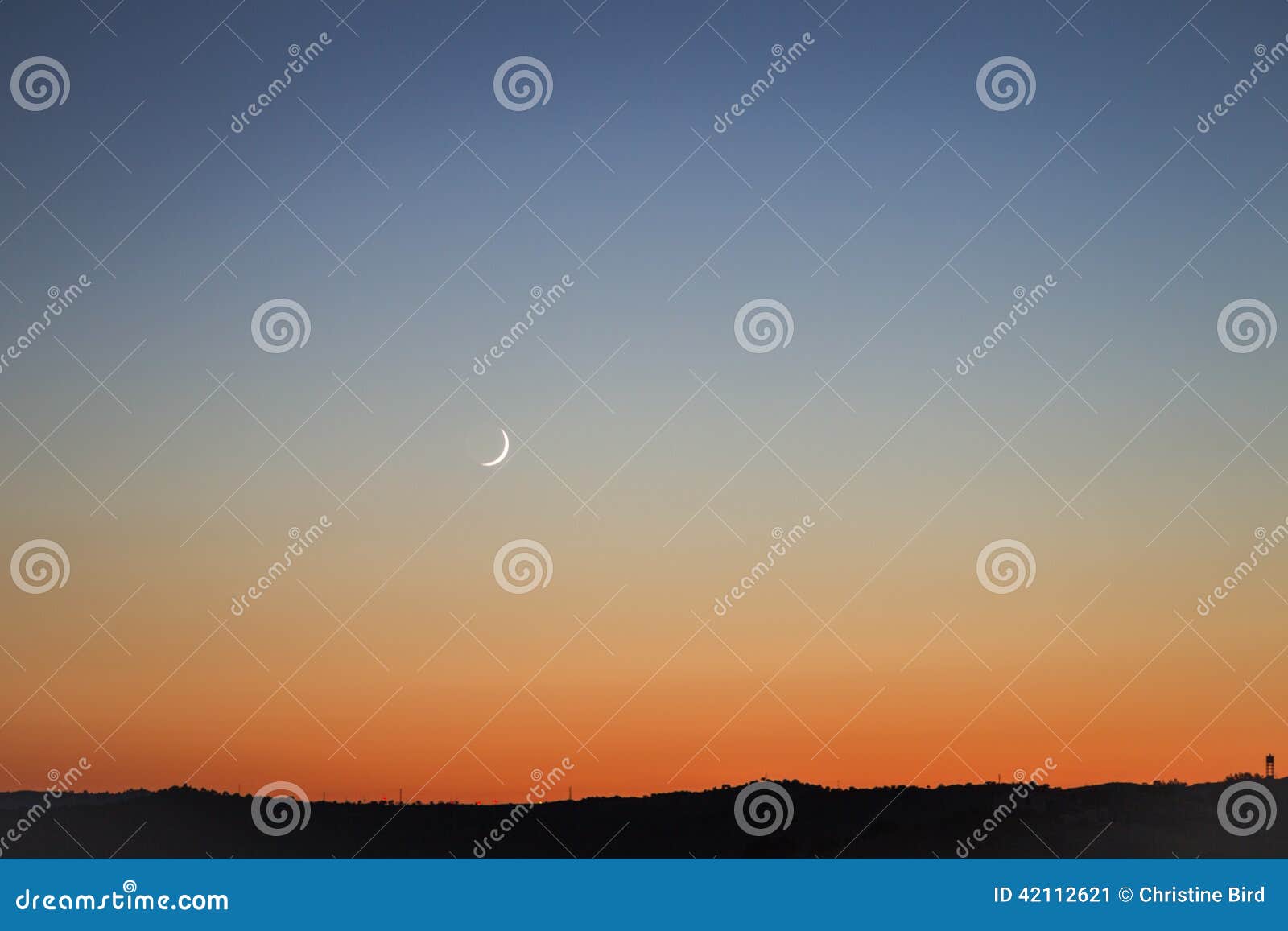 New moon at sunset stock image. Image of silhouette, nature - 42112621