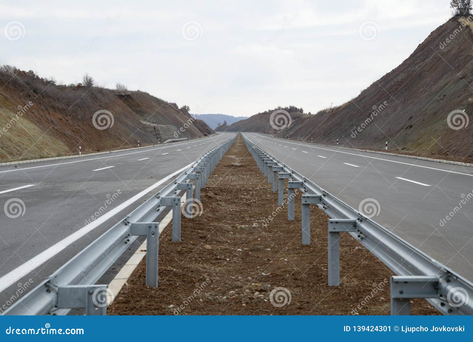 New Motorway Under Construction with Clouds Stock Image - Image of auto ...