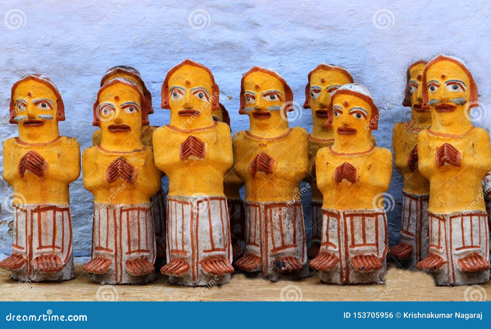 New Mud statue in Temple stock photo. Image of hand - 153705956