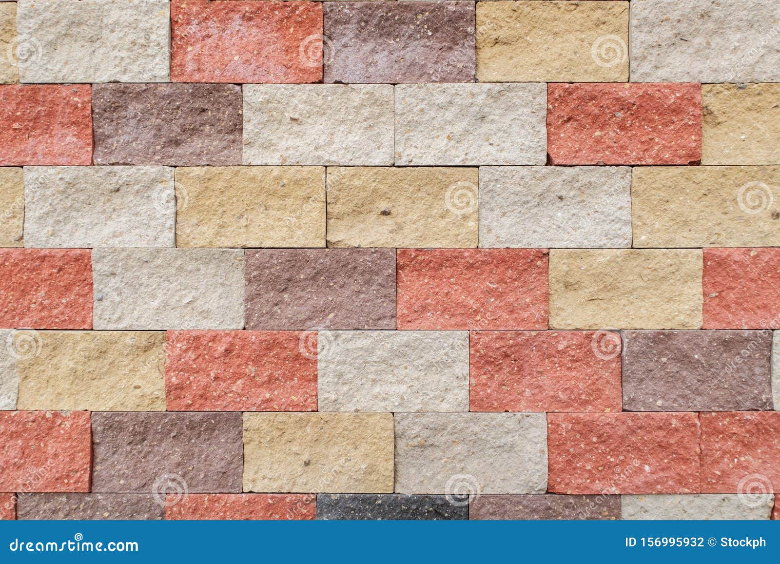 New Multi-colored Brick Wall. Texture Background Stock Photo - Image of ...