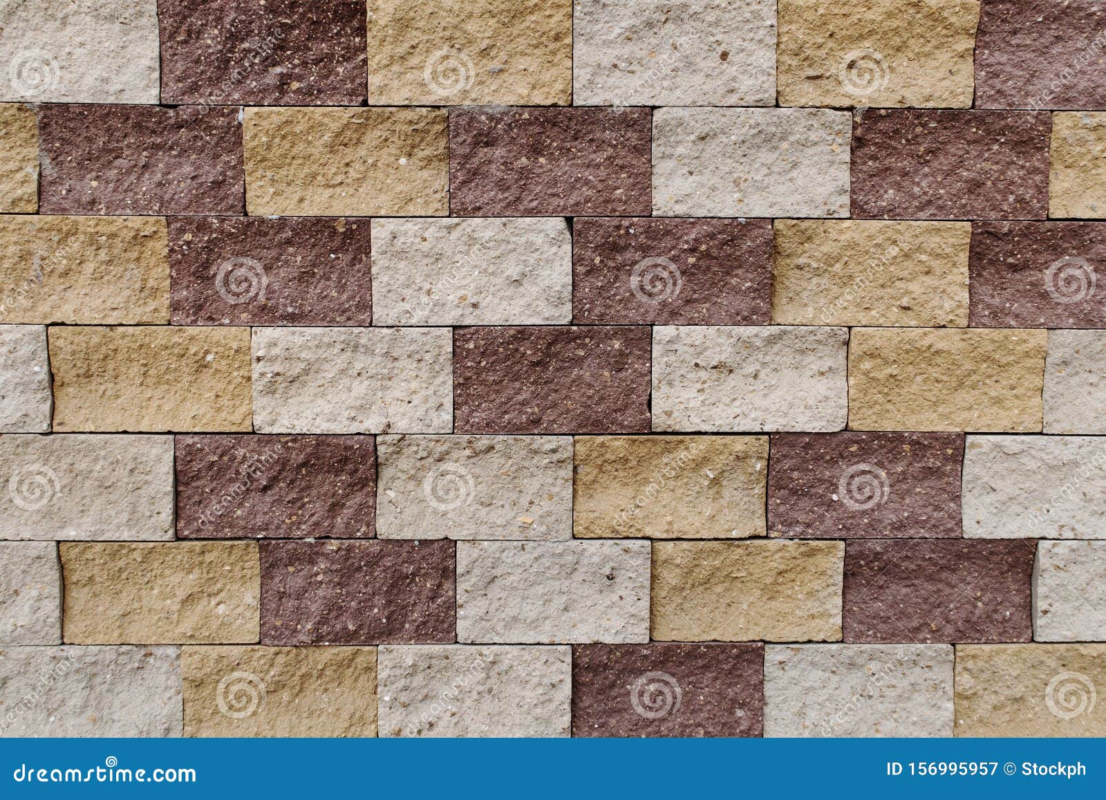 New Multi-colored Brick Wall. Texture Background Stock Image - Image of ...