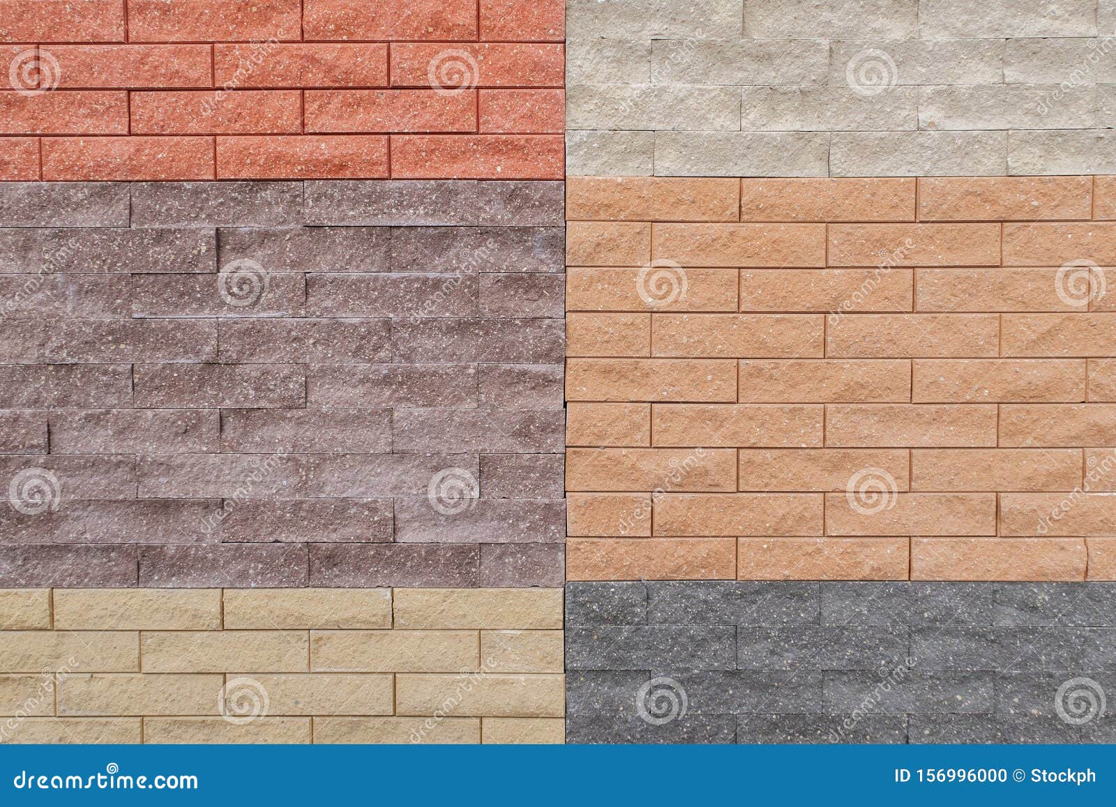 New Multi-colored Brick Wall. Texture Background Stock Photo - Image of ...