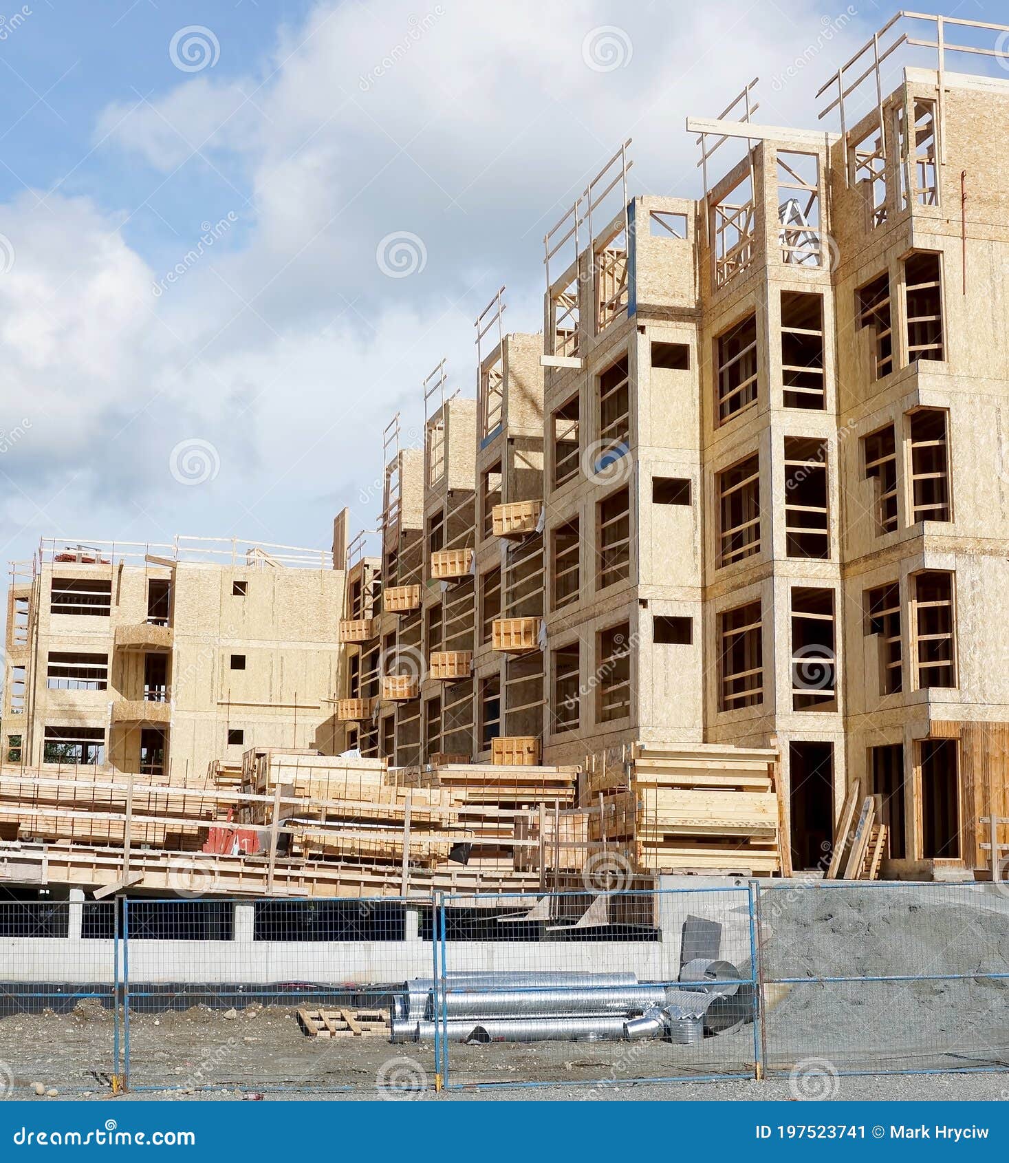 New Multi Dwelling Condominium Under Construction Home Exterior Stock ...