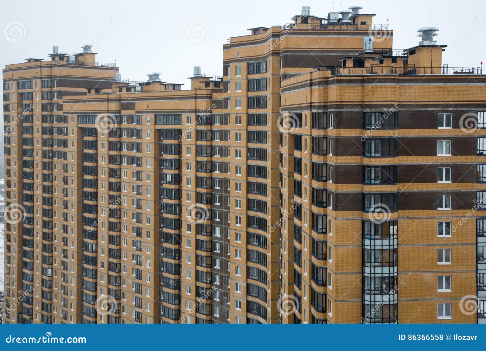 New Multi Houses Built of Brick, and Multiple Windows Stock Photo ...