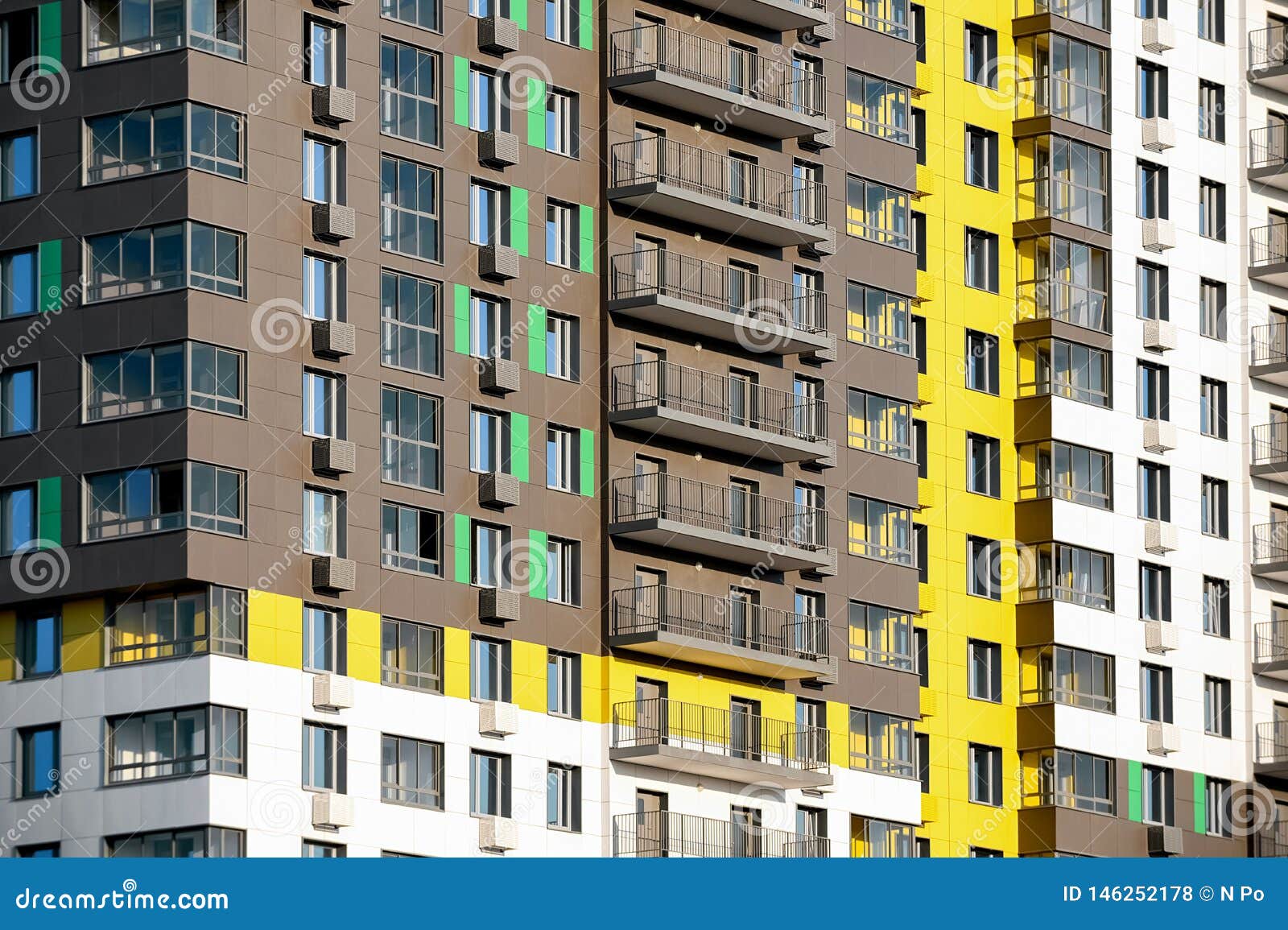 New Multi-storey Apartment Building Fragment Stock Photo - Image of ...