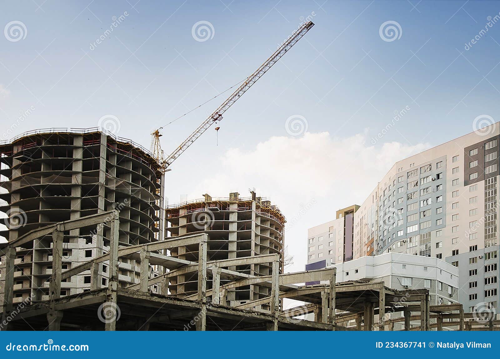 New Multi-storey Building Under Construction in the City Stock Image ...