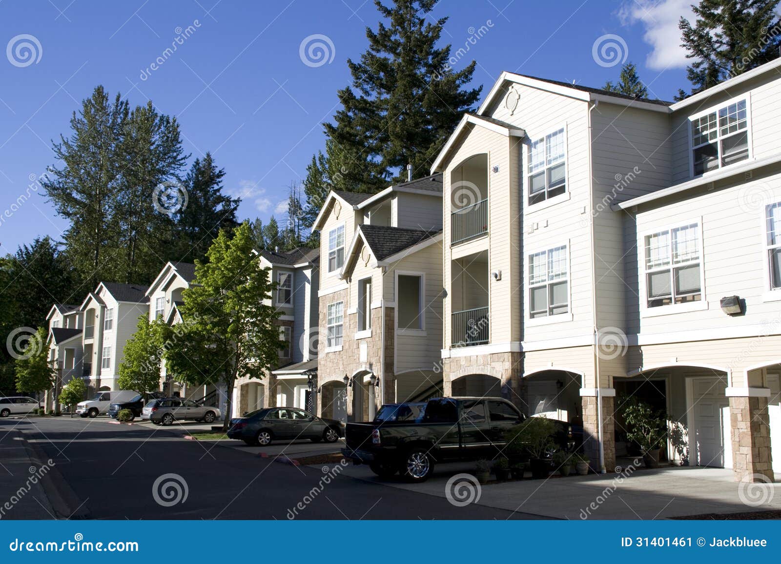 New neighborhood houses stock image. Image of main, town - 31401461