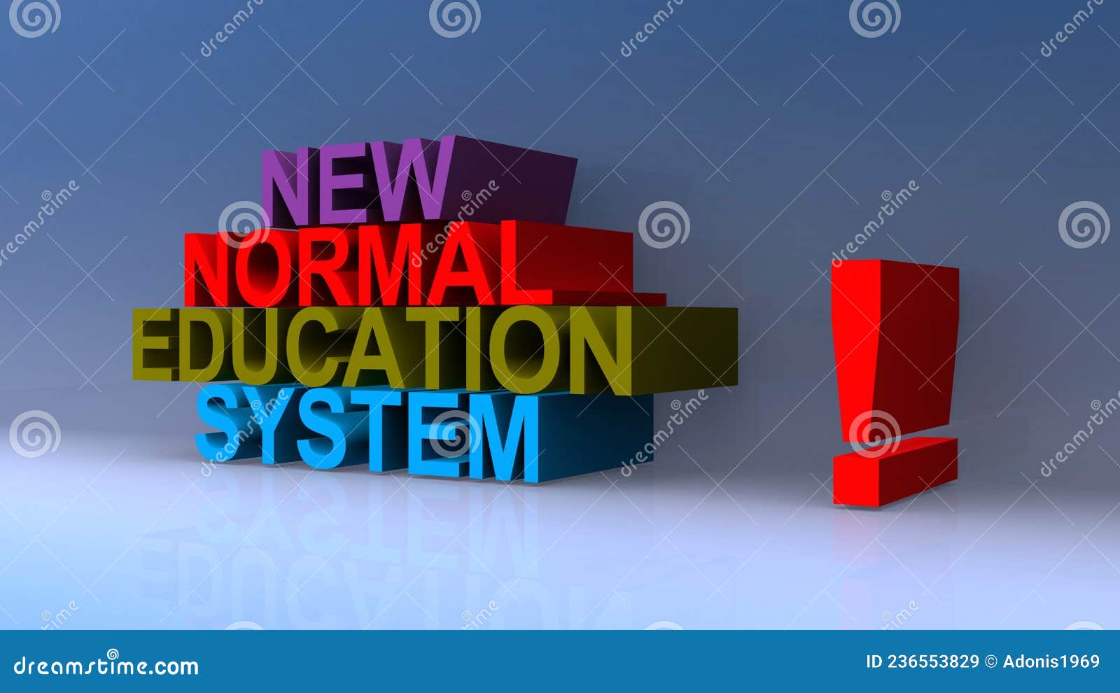 New Normal Education System on Blue Stock Illustration - Illustration ...