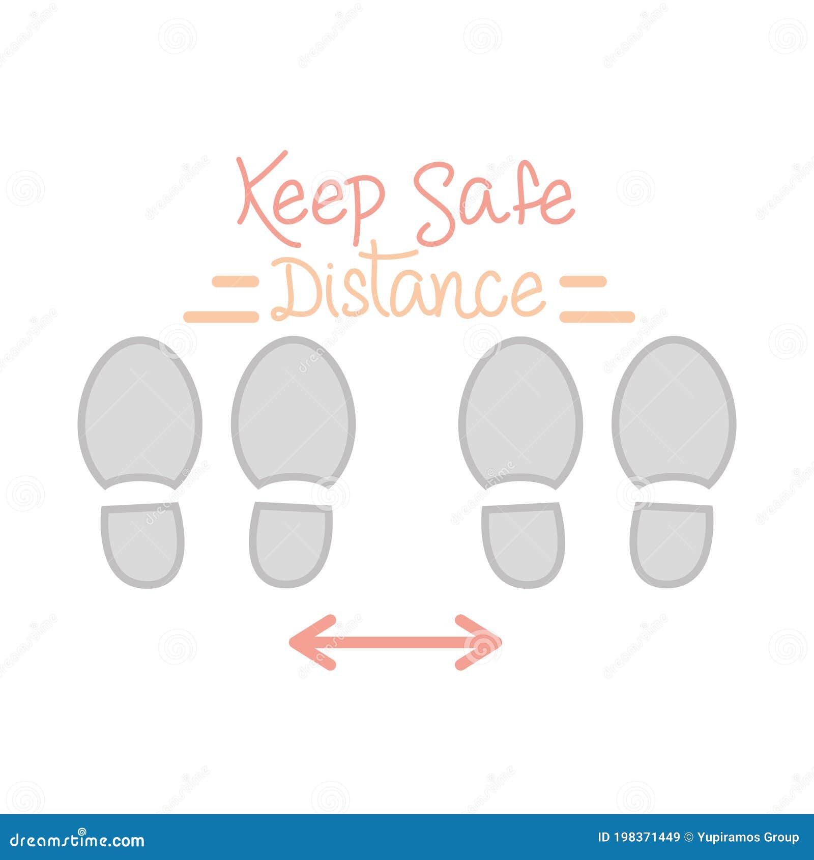 New Normal, Keep Safe Distance, after Coronavirus, Hand Made Style Flat ...