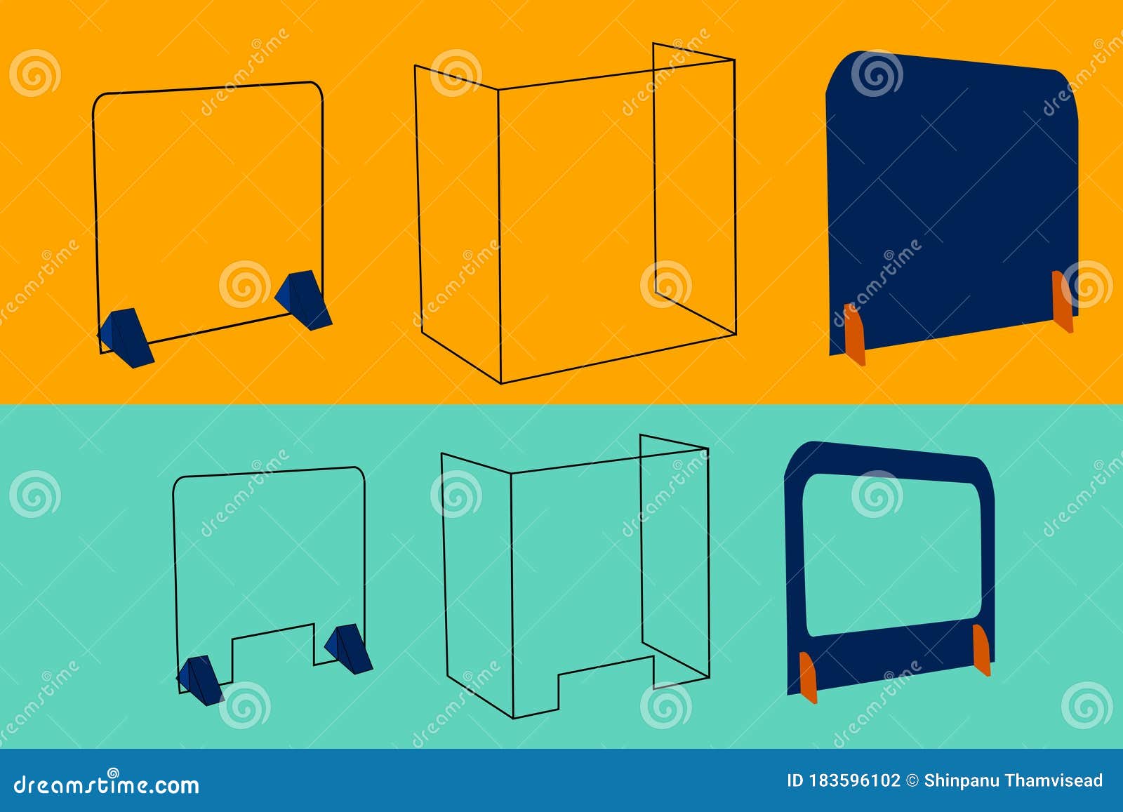 New Normal Lifestyle Concept. Counter Protector Cashier Shield Stock ...