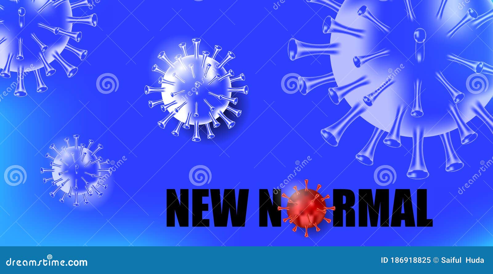 New Normal Logo Concept Word And World Globe With Coronavirus Red White ...