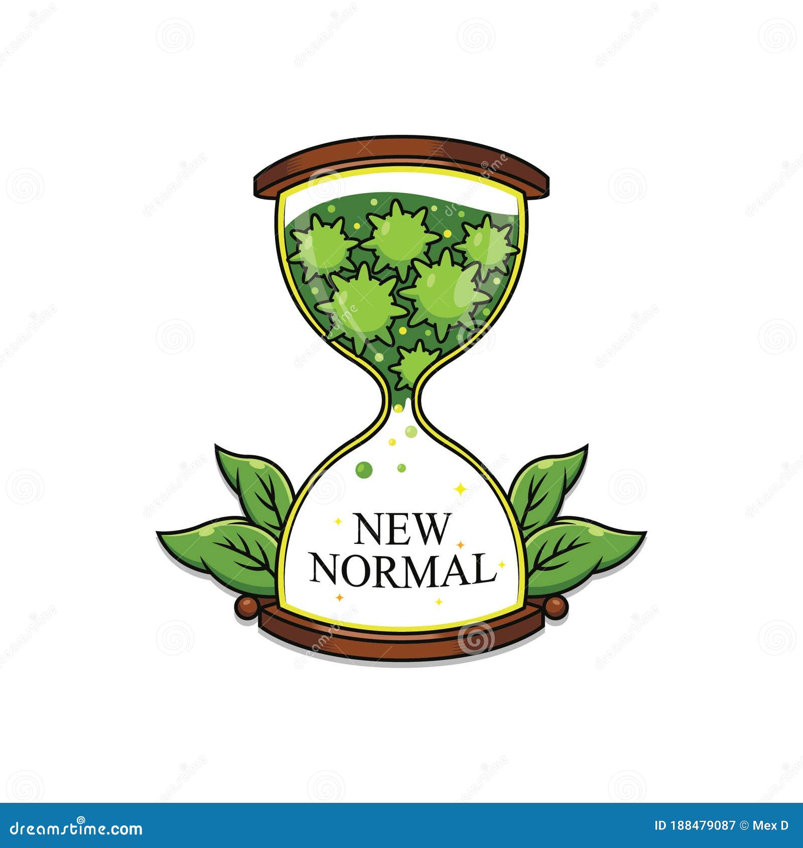 New Normal Logo Concept Word And World Globe With Coronavirus Red White ...