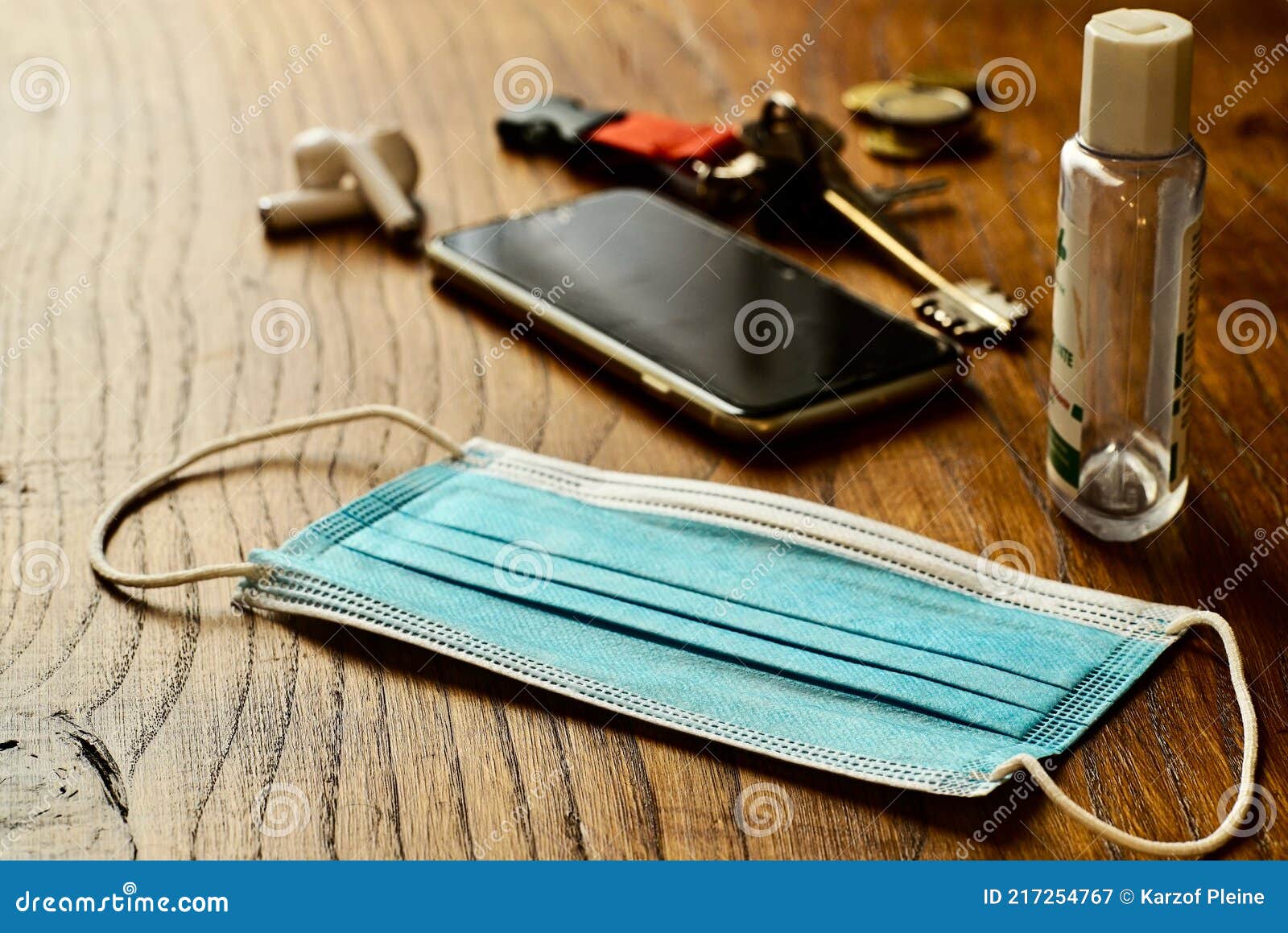 New Normal. Objects of Everyday Life after the Coronavirus. on Wooden ...