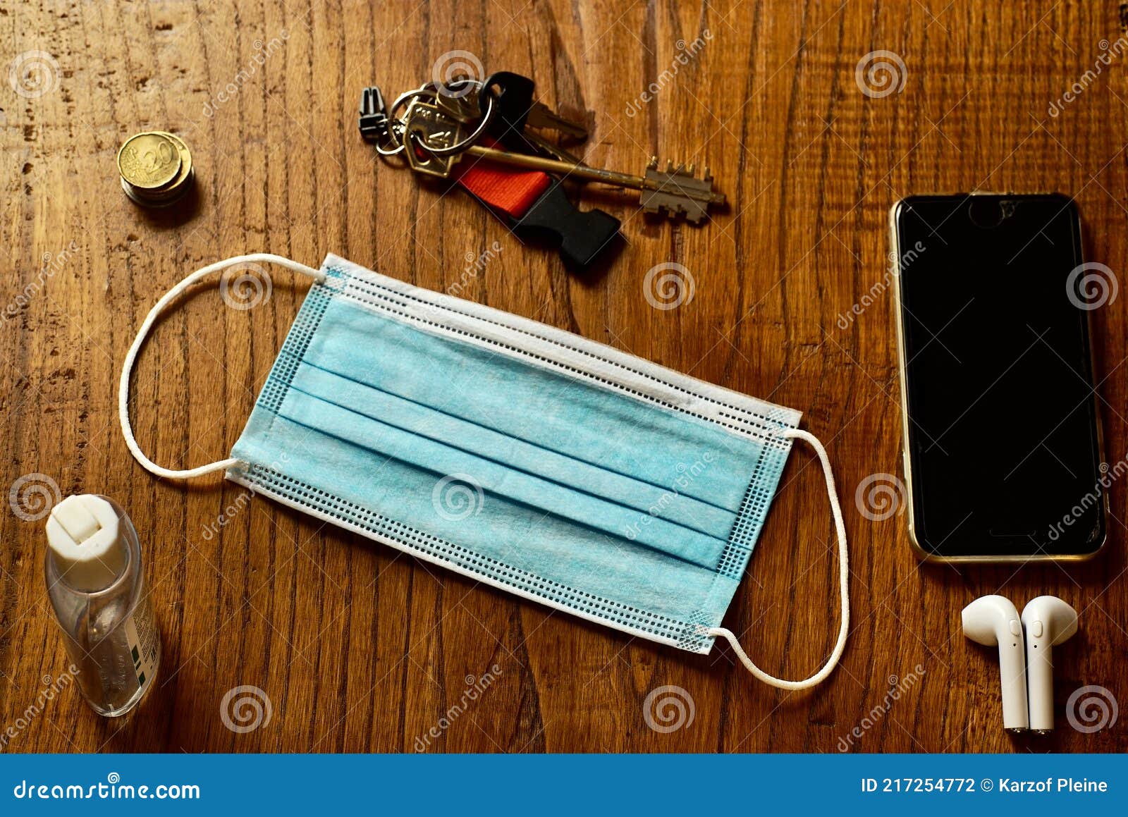 New Normal. Objects of Everyday Life after the Coronavirus. on Wooden ...