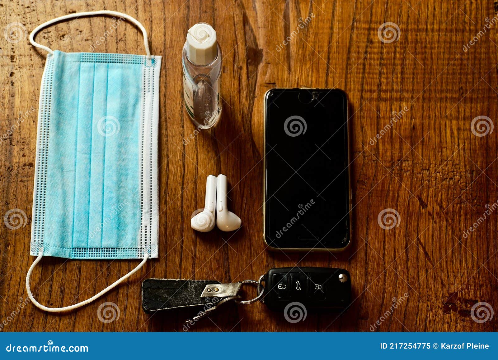 New Normal. Objects of Everyday Life after the Coronavirus. on Wooden ...