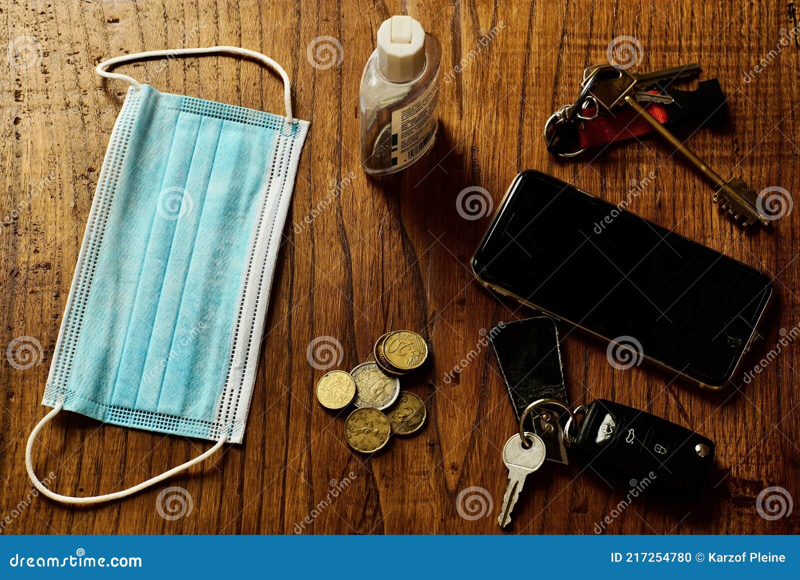 New Normal. Objects of Everyday Life after the Coronavirus. on Wooden ...