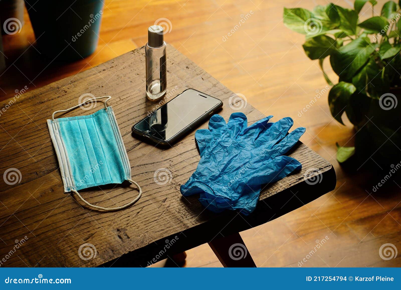 New Normal. Objects of Everyday Life after the Coronavirus. on Wooden ...