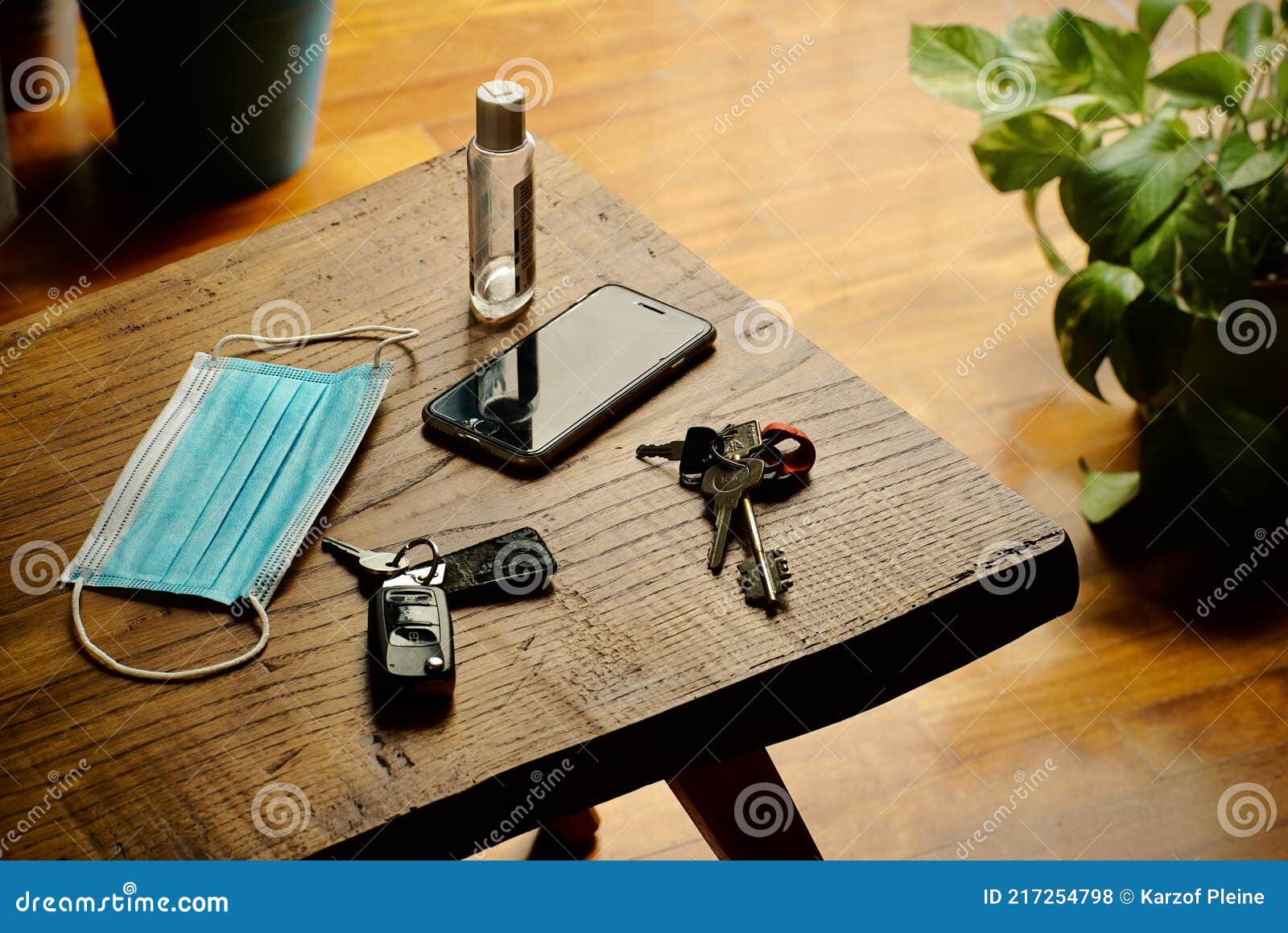 New Normal. Objects of Everyday Life after the Coronavirus. on Wooden ...