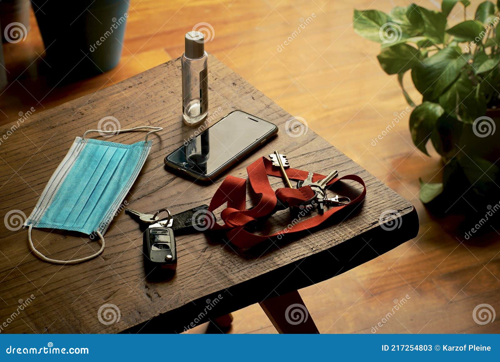 New Normal. Objects Of Everyday Life After The Coronavirus. On Wooden ...