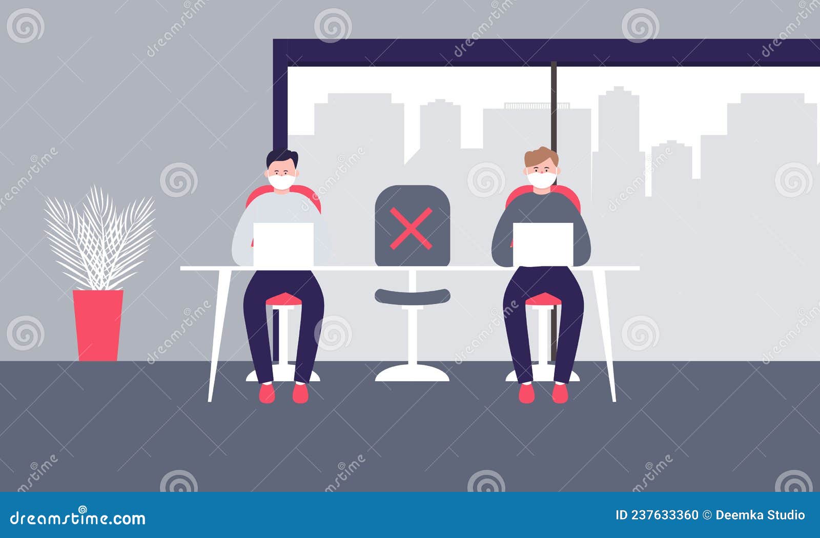 New Normal at the Office Concept Illustration Editorial Image ...