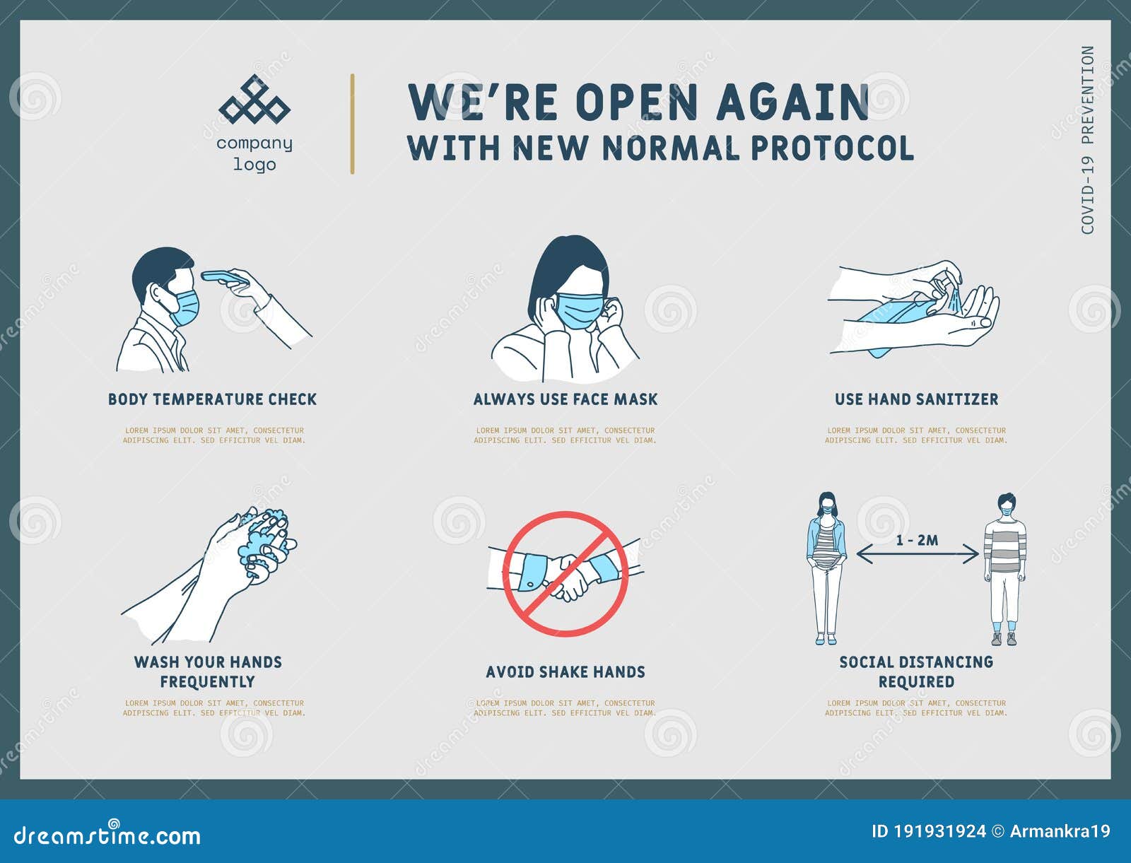 Poster of New Normal Pandemic Protocol Guide, Coronavirus Outbreak Tips ...