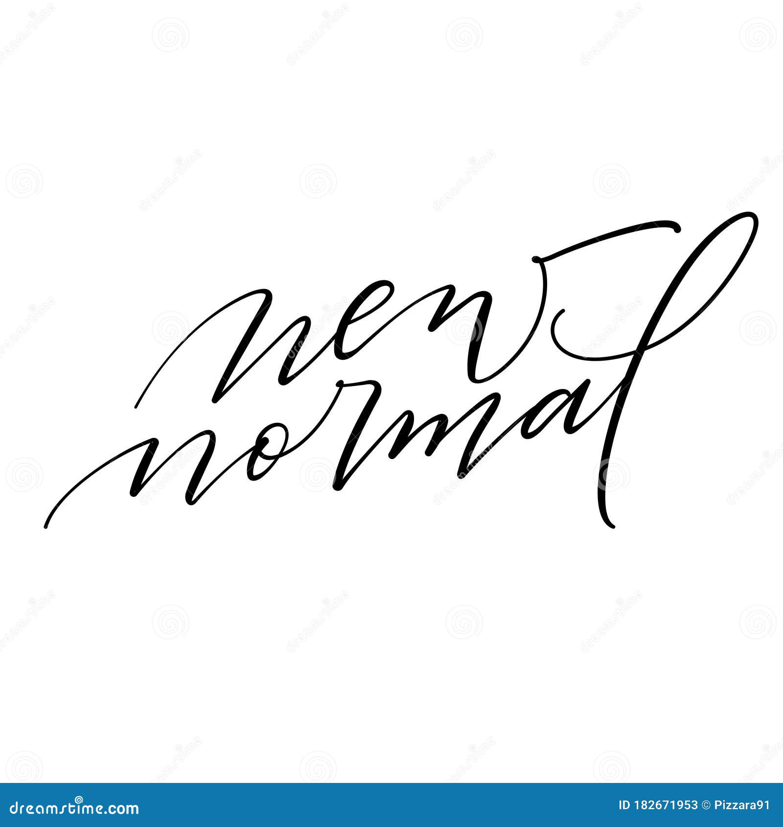 New Normal Typography Design With Creative Thinking Drawing Charts And ...