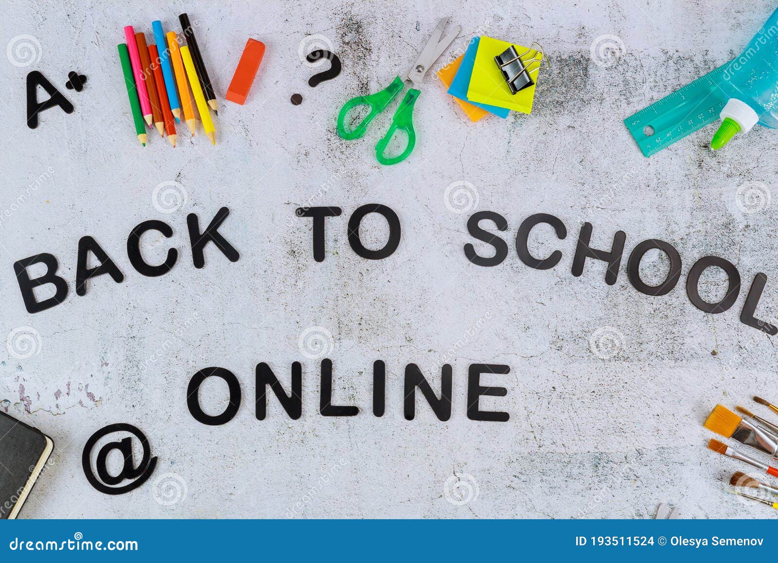 New Normal School Education Program Background Stock Photo - Image of ...