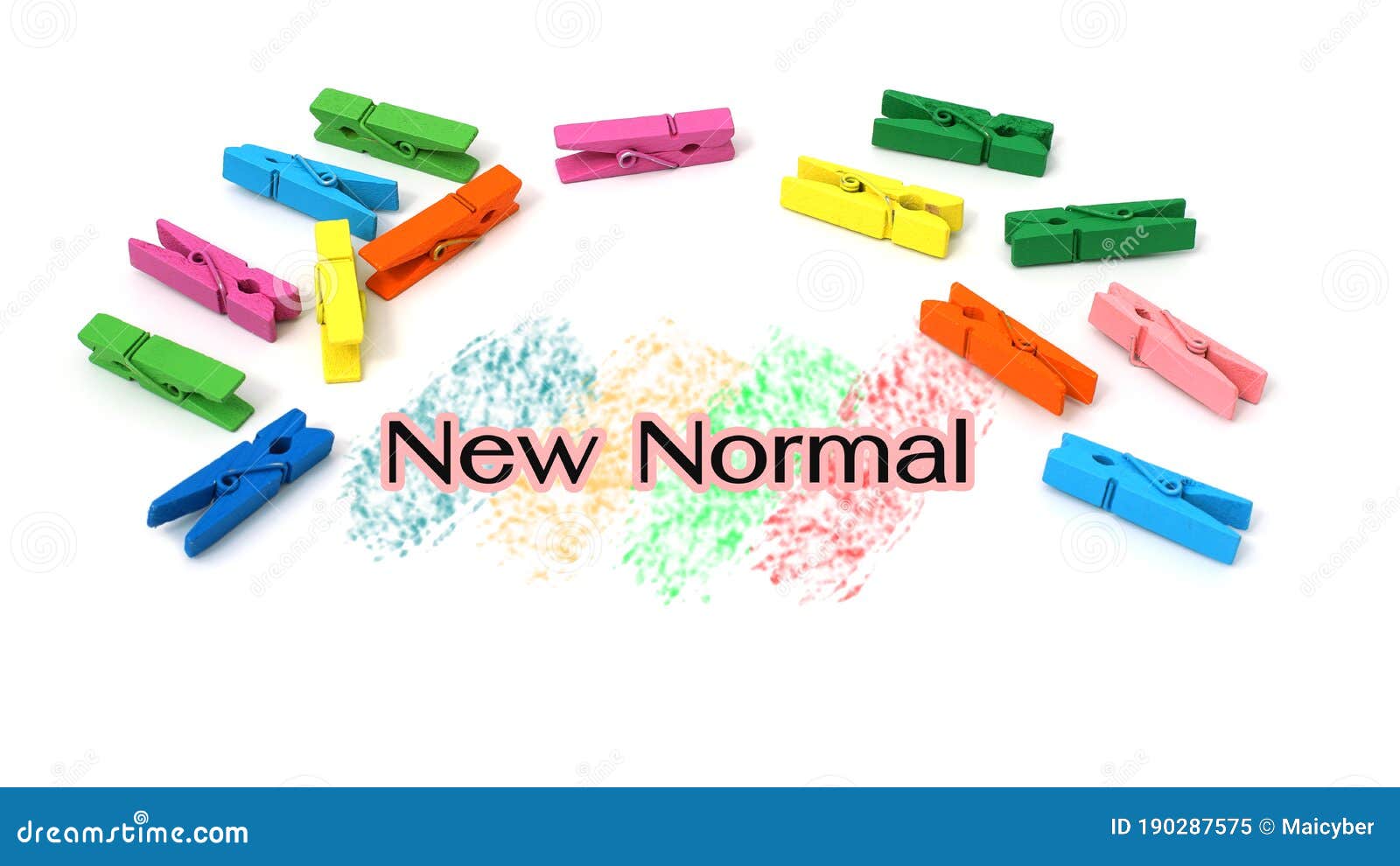 New Normal Text with Colorful Clips Background Stock Image - Image of ...