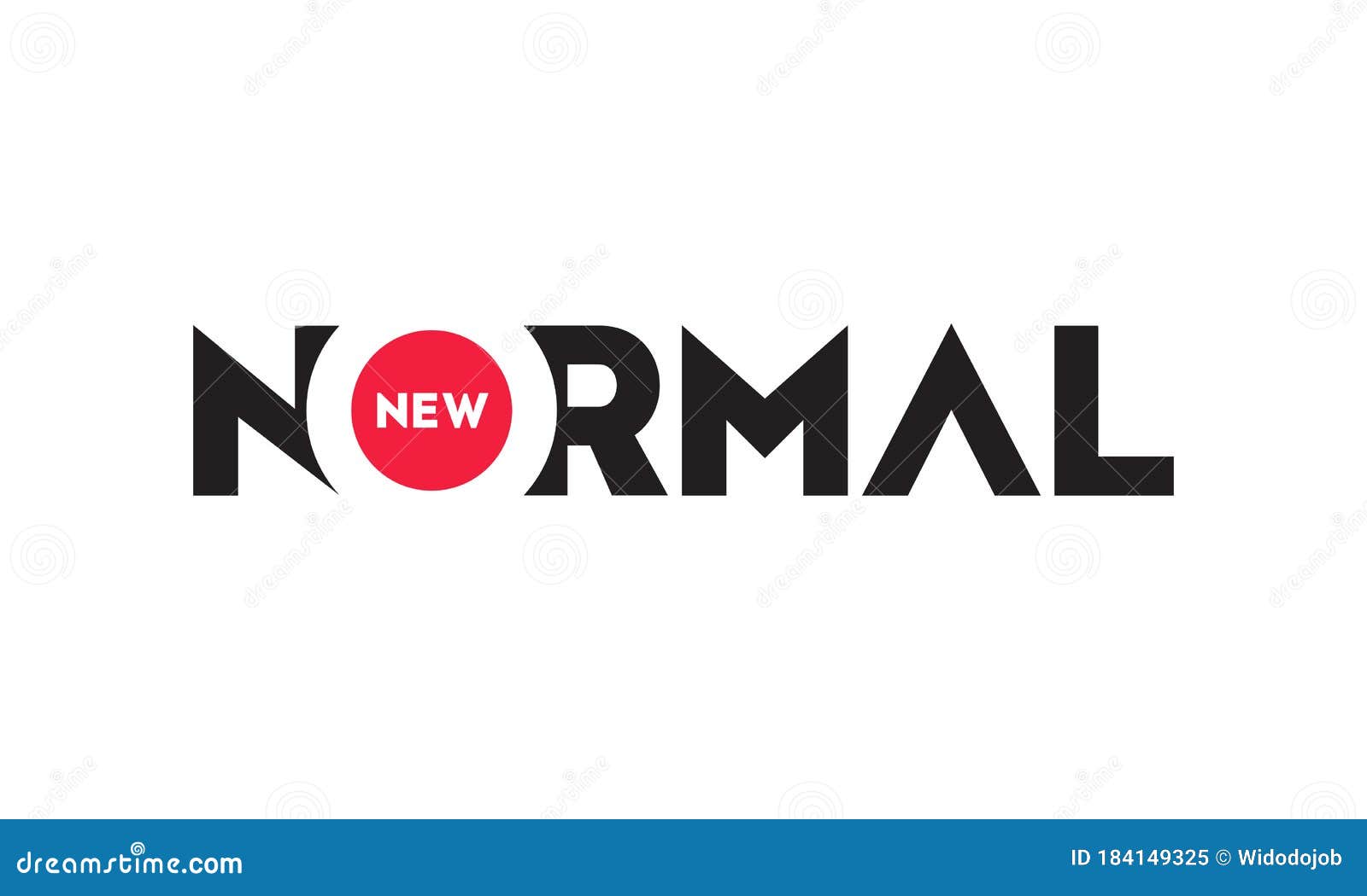 New Normal Text On Blue And Green Watercolor Cartoon Vector ...