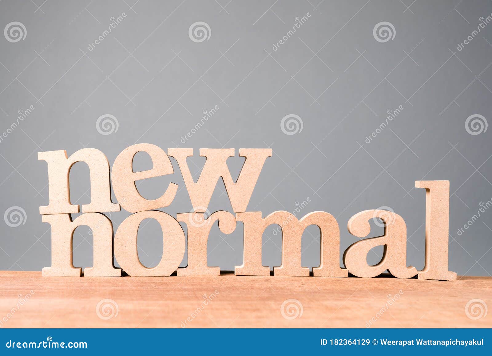 NEW NORMAL Wood Word stock image. Image of global, direction - 182364129