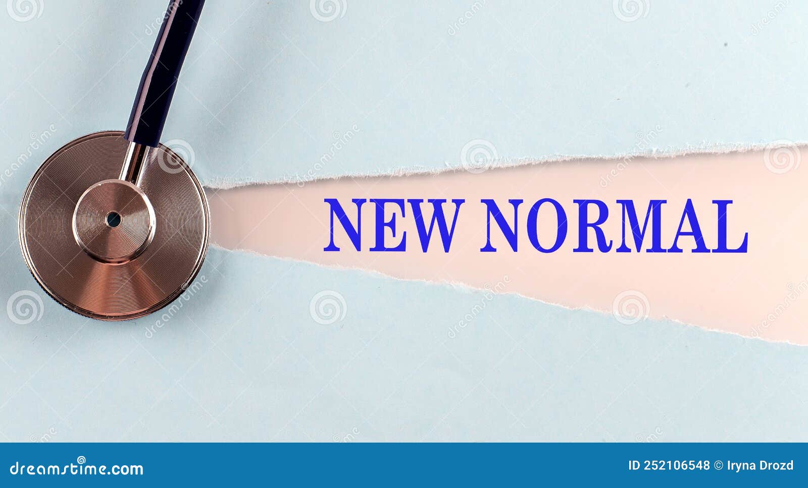 NEW NORMAL Word Made on Torn Paper, Medical Concept Background Stock ...